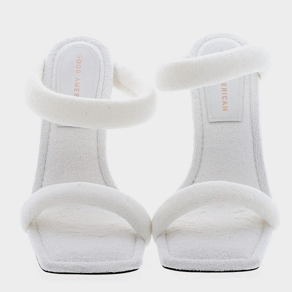 Good American | Shoes | Good American Terry Slip On High Heels White 8 ...
